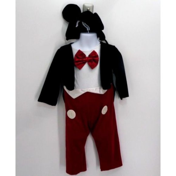 Disney | Costumes | Disney Mickey Mouse Red Black Tuxedo Jumpsuit Hat ...